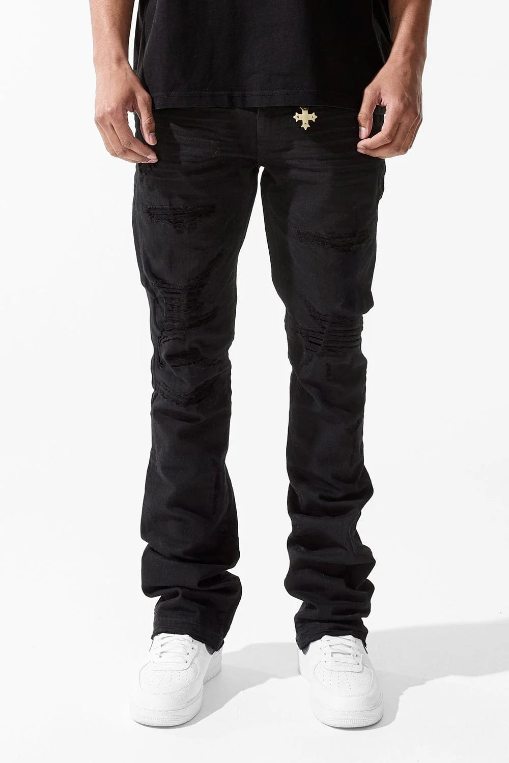 Martin Stacked - YORK DENIM (JET BLACK) JTF2117A | Broadway Collections